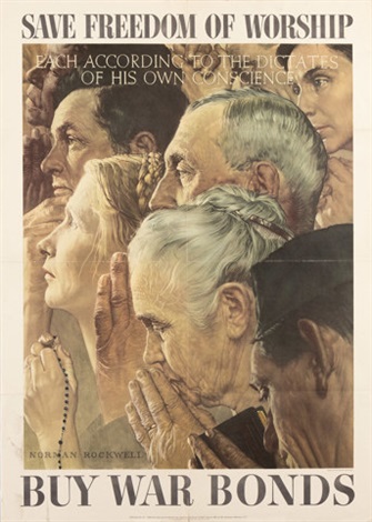 THE FOUR FREEDOMS SATURDAY EVENING POST. Group of 6 posters. 1940s ...